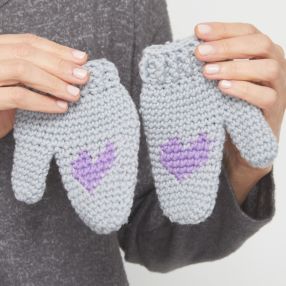 Kid’s Heart Mittens Crochet Pattern • Mermaids & Monkeys